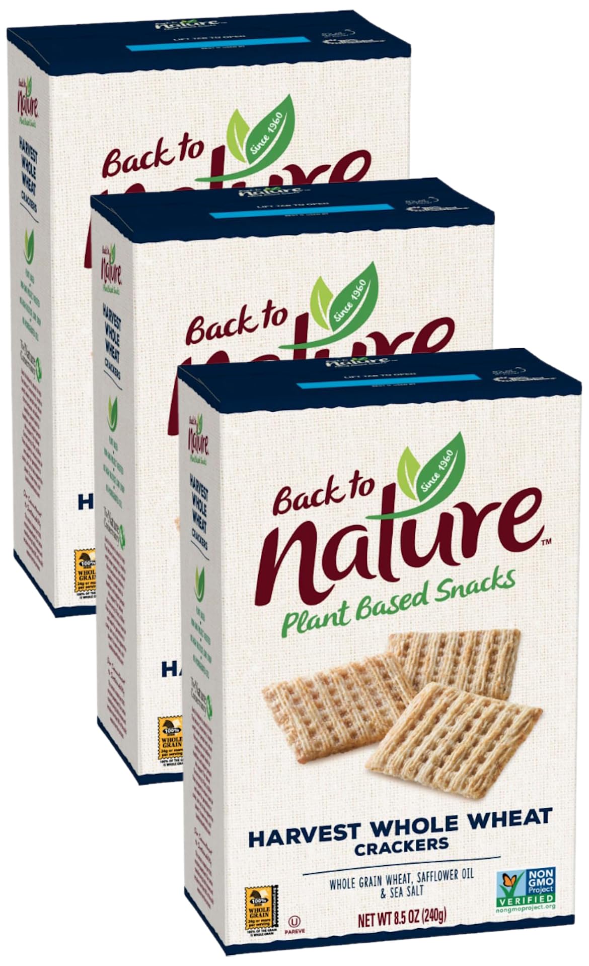 Amazon.com: Back to Nature Crackers, Non-GMO Harvest Whole Wheat, 8.5 ...