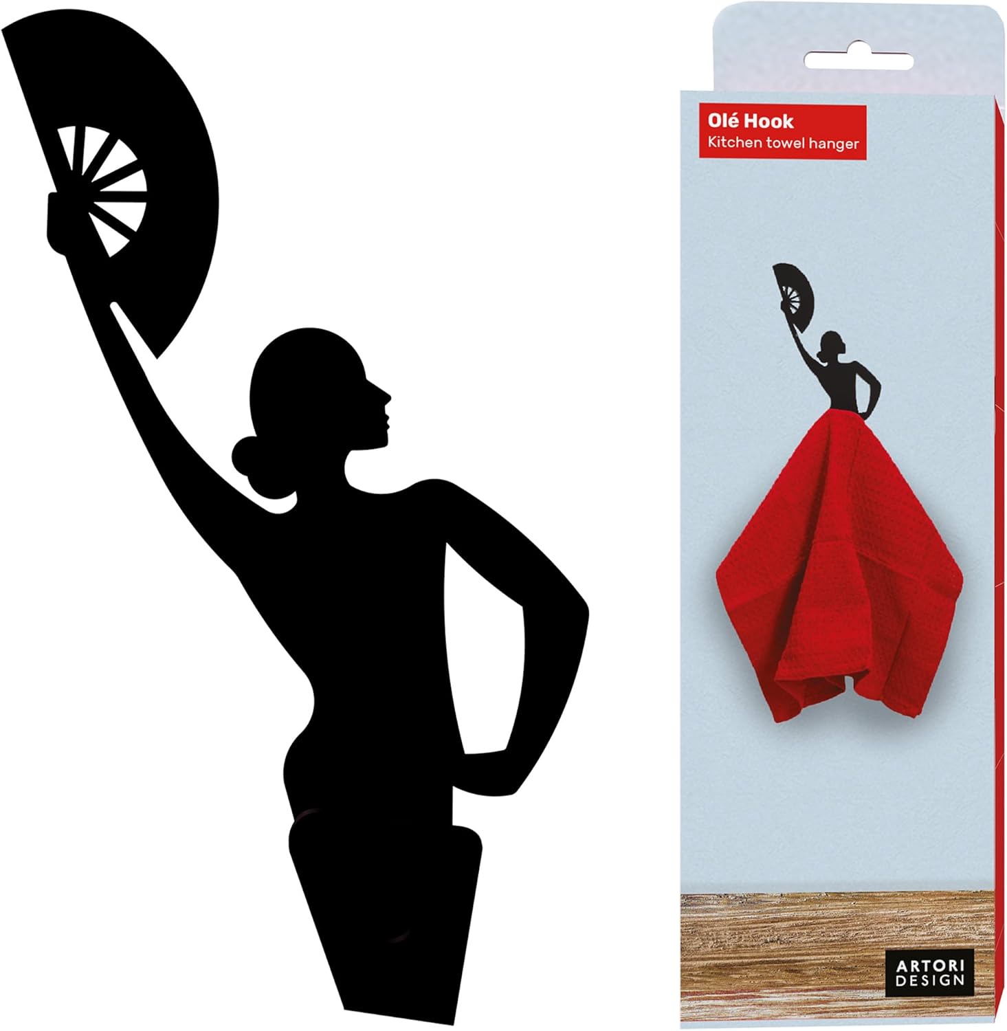 Artori Design Black Towel Hook Flamenco Dancer - Decorative Wall Hook ...