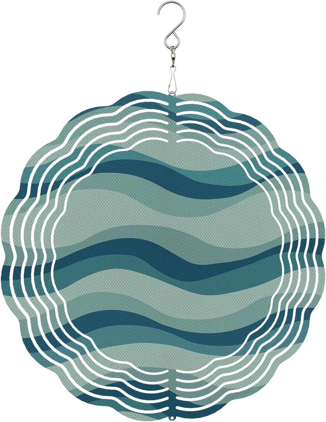 Amazon.com: Wind Spinners for Outdoor - 12in, Aqua Green Gradient Waves ...