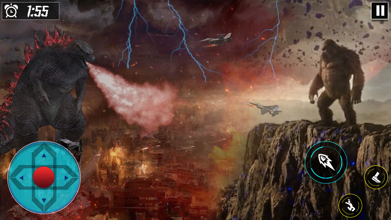 Big Monster Kaiju vs Godzilla War Kong City Destruction Simulator Games ...