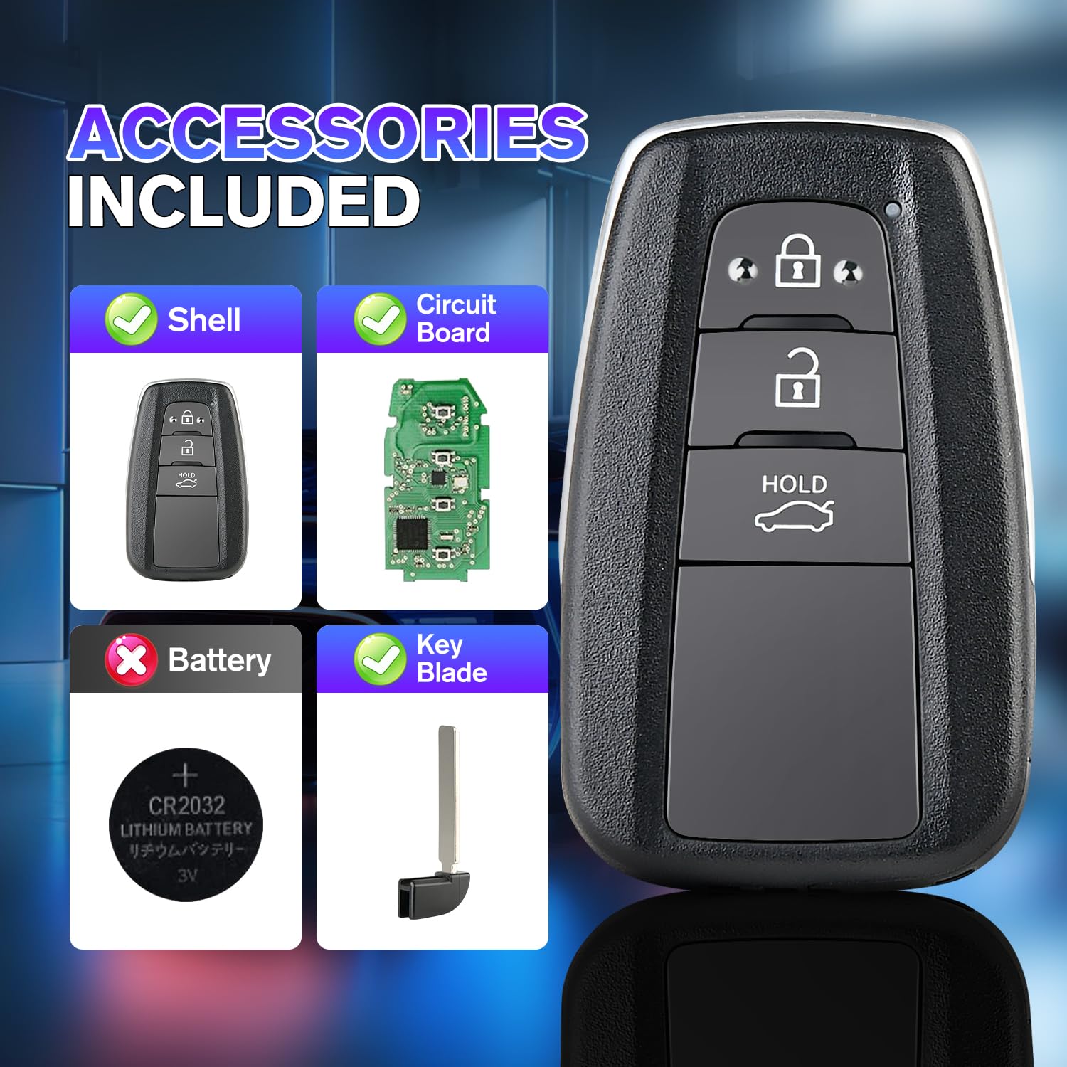 Key Fob Programmer Autel Universal Blank Key Fob IKEYAT007AL - 7 Button ...