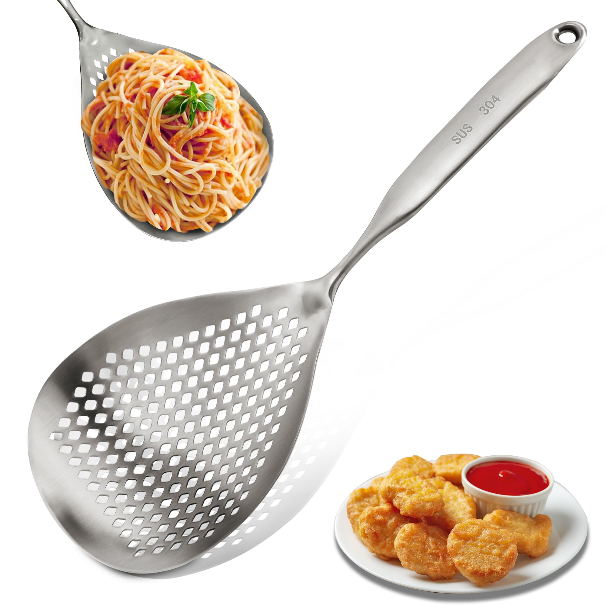 Amazon.com: Skimmer Slotted Spoon,15 Inch Large Skimmer Spoons Spider ...