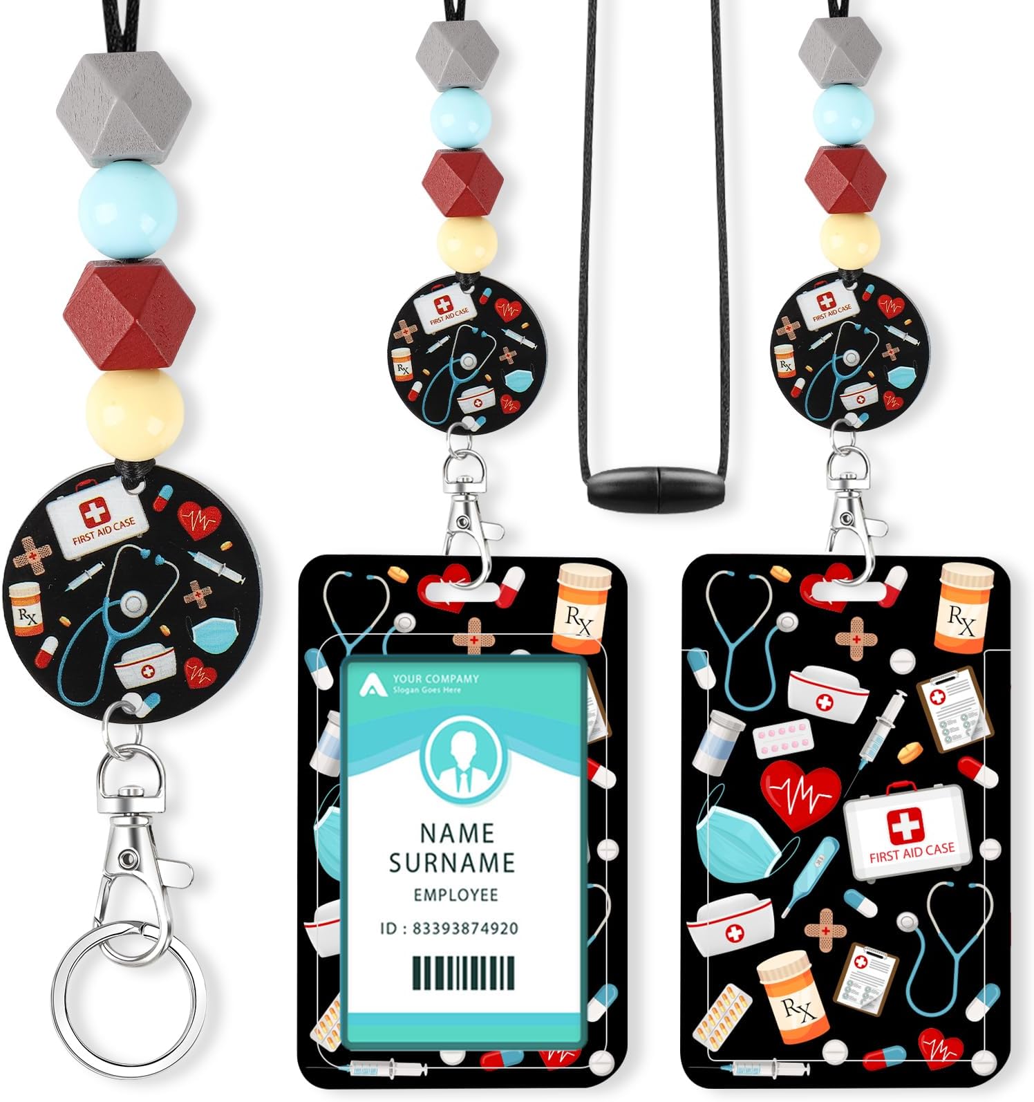 Amazon.com : Nurse Lanyards for ID Badges - Medical ID Badge Holder ...