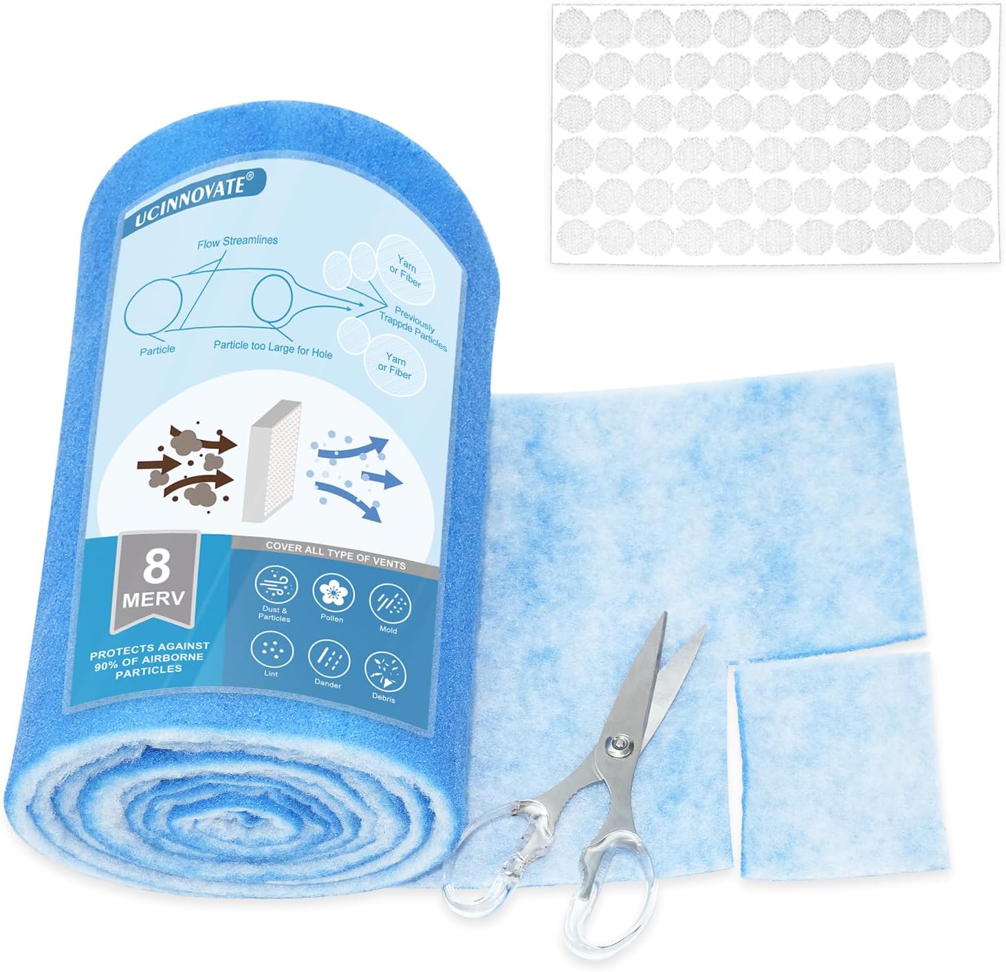 BENECREAT White Vent Filter Media, Electrostatic Air Filter Roll Air ...