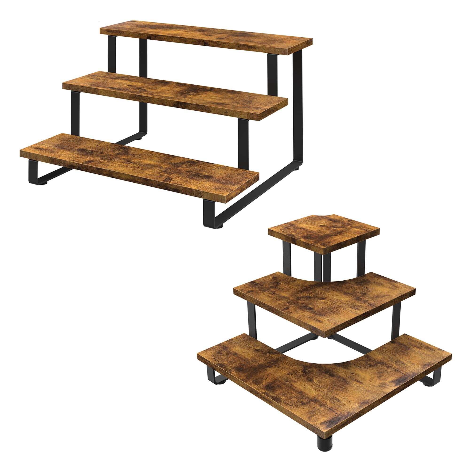 Amazon.com: ELITEROO Wooden Risers Display Stands Set, Portable 3 Tierd ...