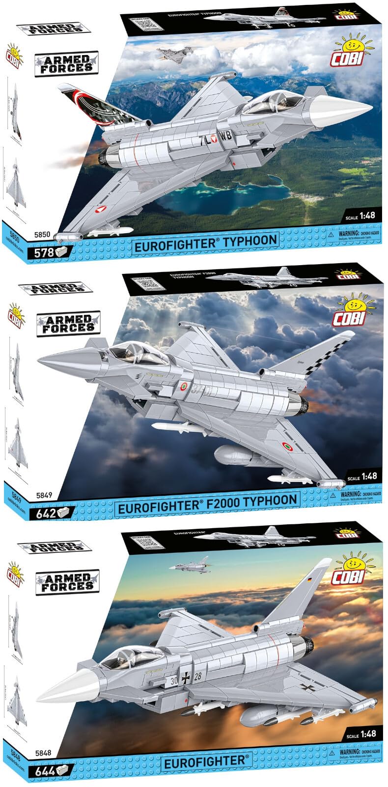 Amazon.com: BRICKCOMPLETE COBI Set of 3: 5850 Eurofighter Typhoon ...