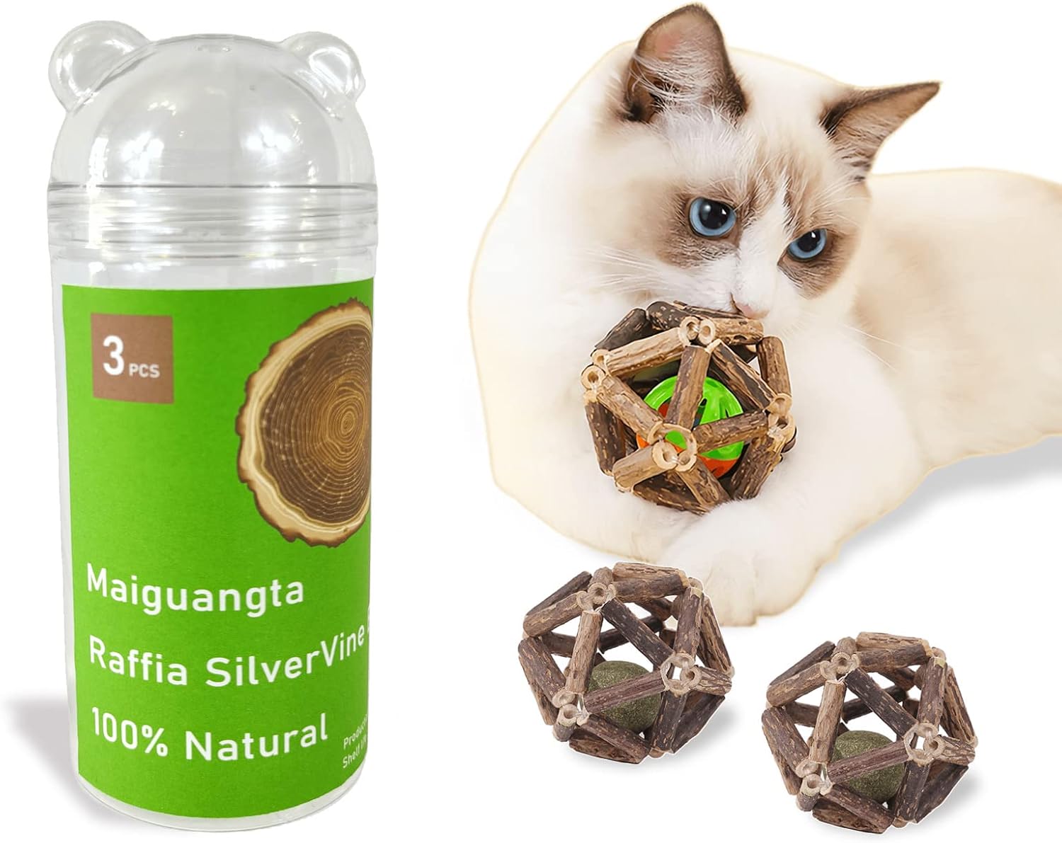 Amazon.com : Maiguangta Catnip Toys, 3Pcs Cat Toys Natural Silvervine ...