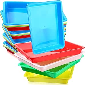 Amazon.com: 40 Pcs Plastic Art Trays Stackable Art Trays for Kids ...
