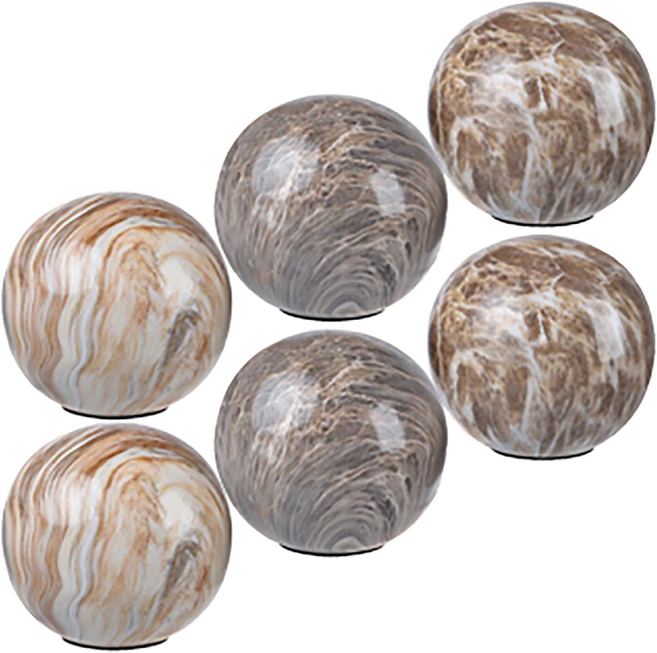 Amazon.com: Samhita Mango Wood White Decorative Ball Set of 3 for ...
