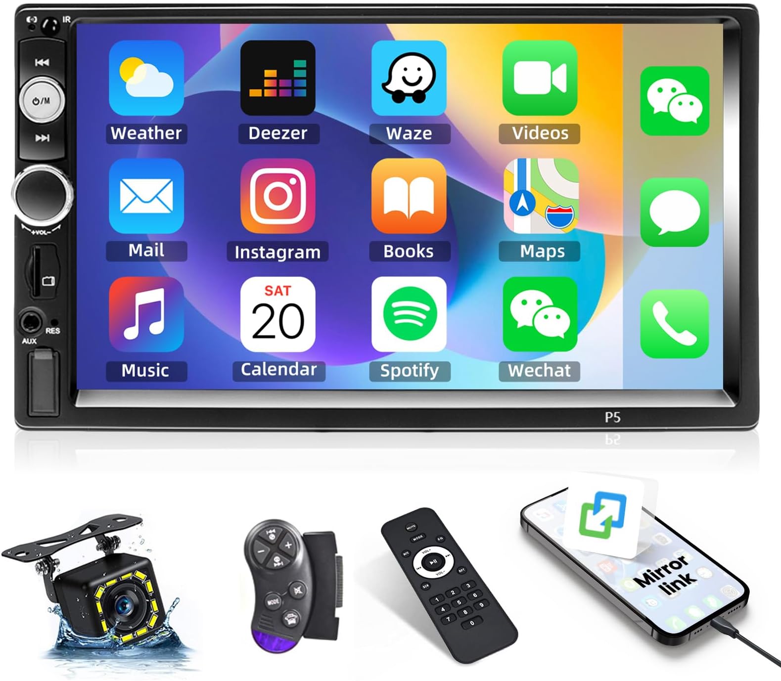 Amazon.com: Double Din Car Stereo 7 inch Touch Screen Car Radio with ...