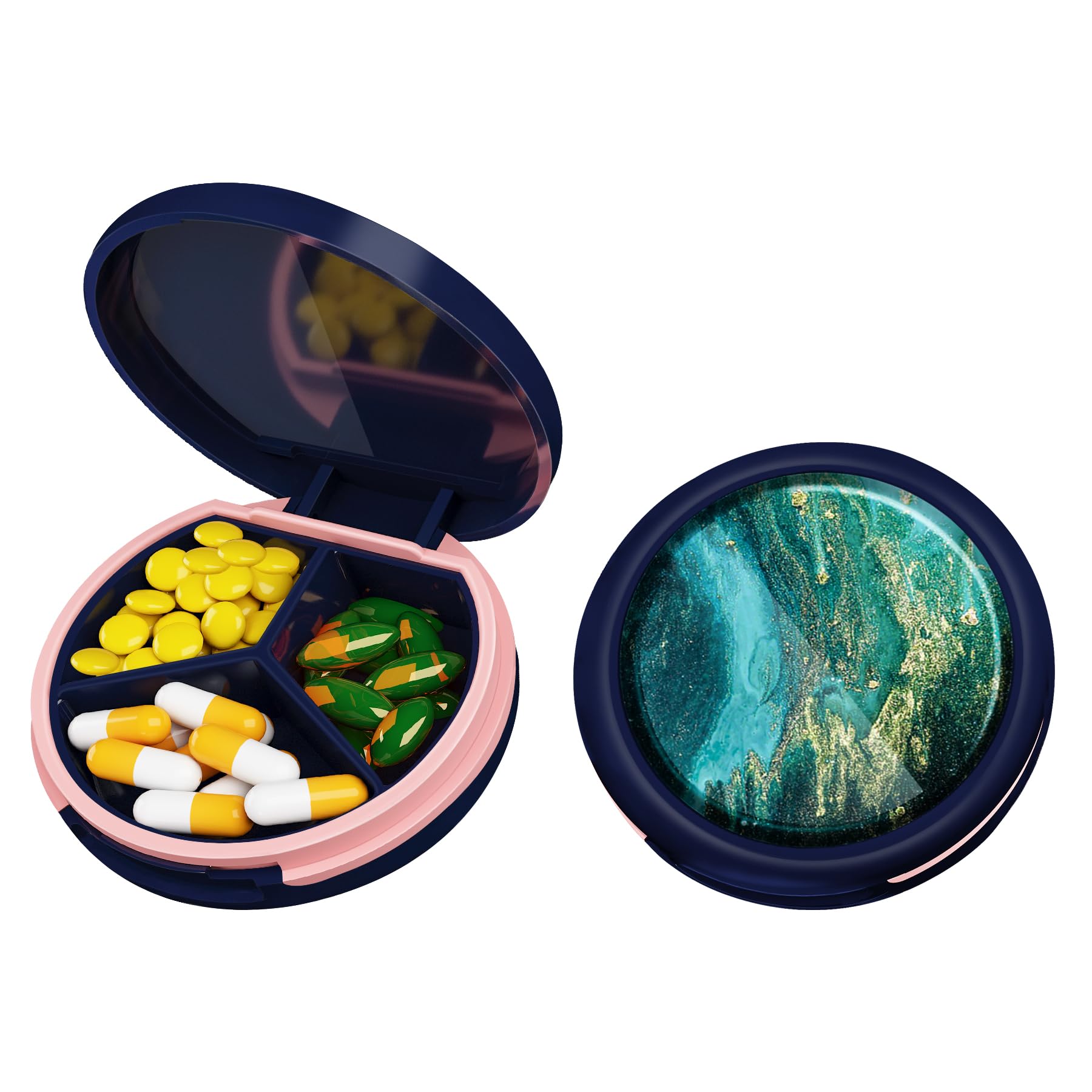 Amazon.com: Serfeymi Small Pill Box - 3 Compartments Portable Pill Box ...