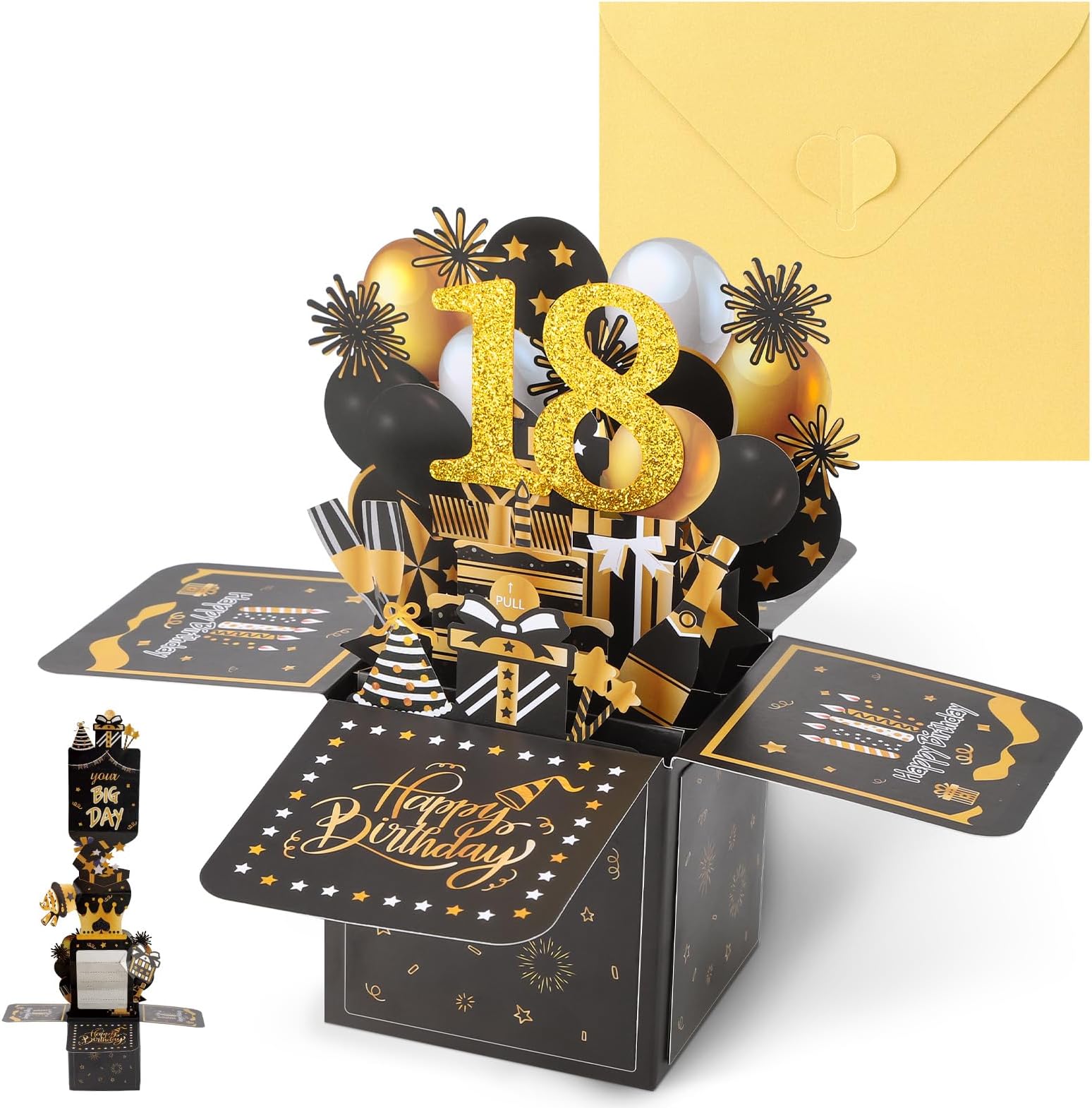 18th Birthday Card, 18th Birthday Pop-Up Greeting Card for Women 3D Pop ...