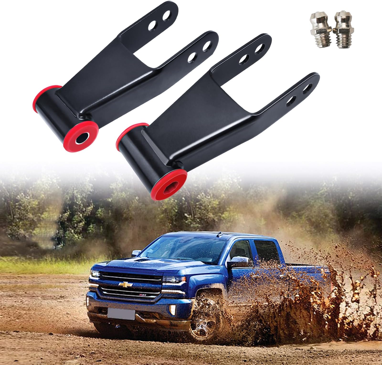 Amazon.com: Dasbecan 2 Inch Suspension Rear Lowering Shackle Kit ...