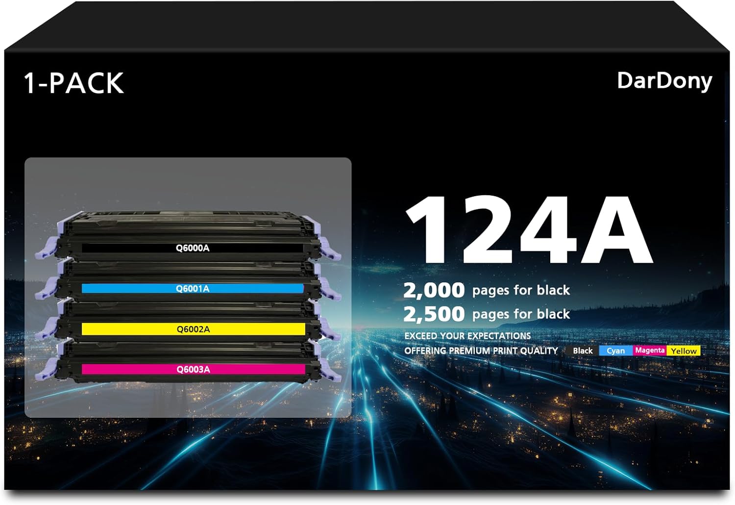 Amazon.com: 124A Q6000A Q6001A Q6002A Q6003A High Yield Toner Cartridge ...