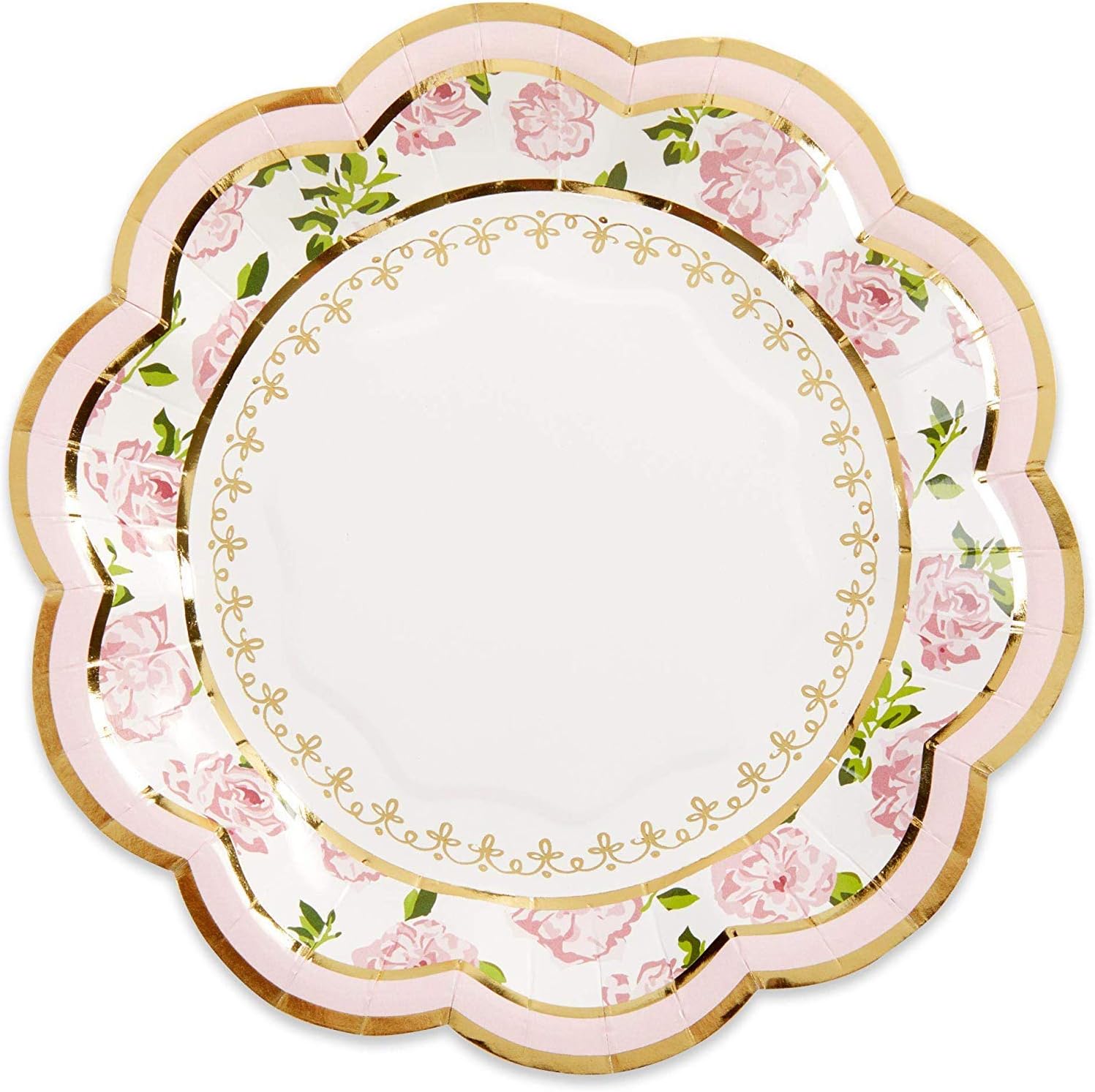 Amazon.com: Kate Aspen 32 Pcs Floral Paper Plates, 7 Inch Heavy Duty ...