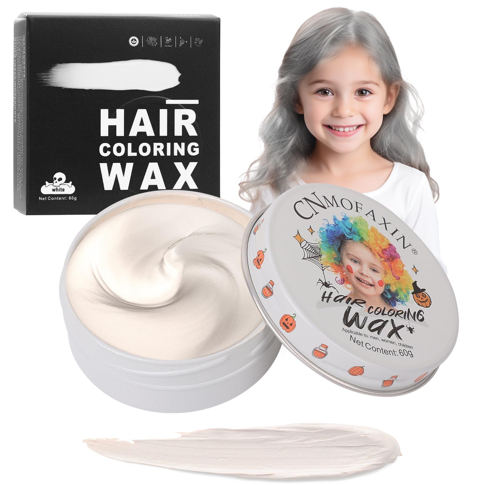 Amazon.com : Temporary Silver White Hair Color Wax for Kids, Women Men ...