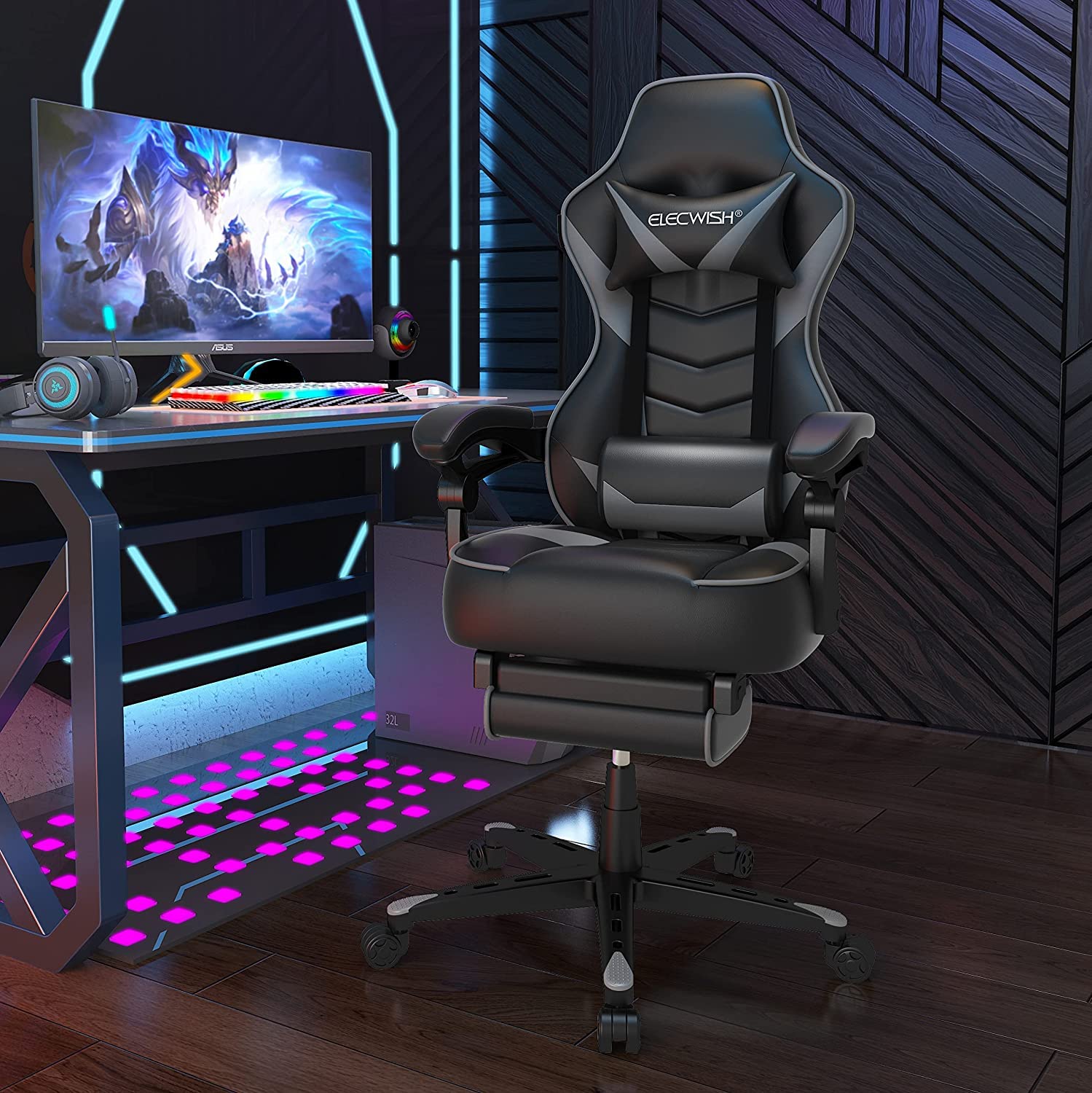 Snapklik.com : ELECWISH Ergonomic Swivel Video Game Chairs High-Back ...