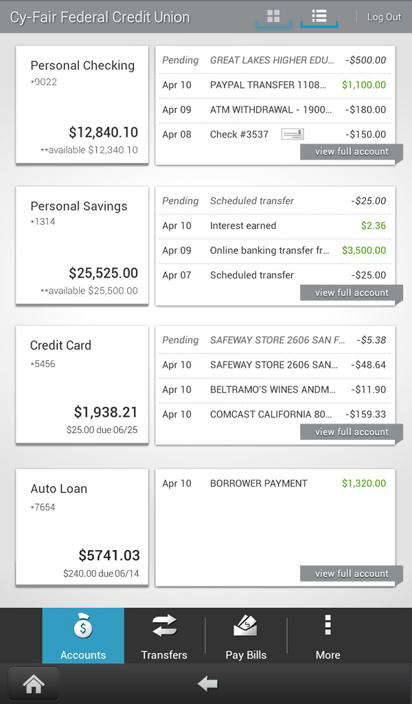 Cy-Fair Federal Credit Union Mobile Banking (Kindle Tablet Edition ...