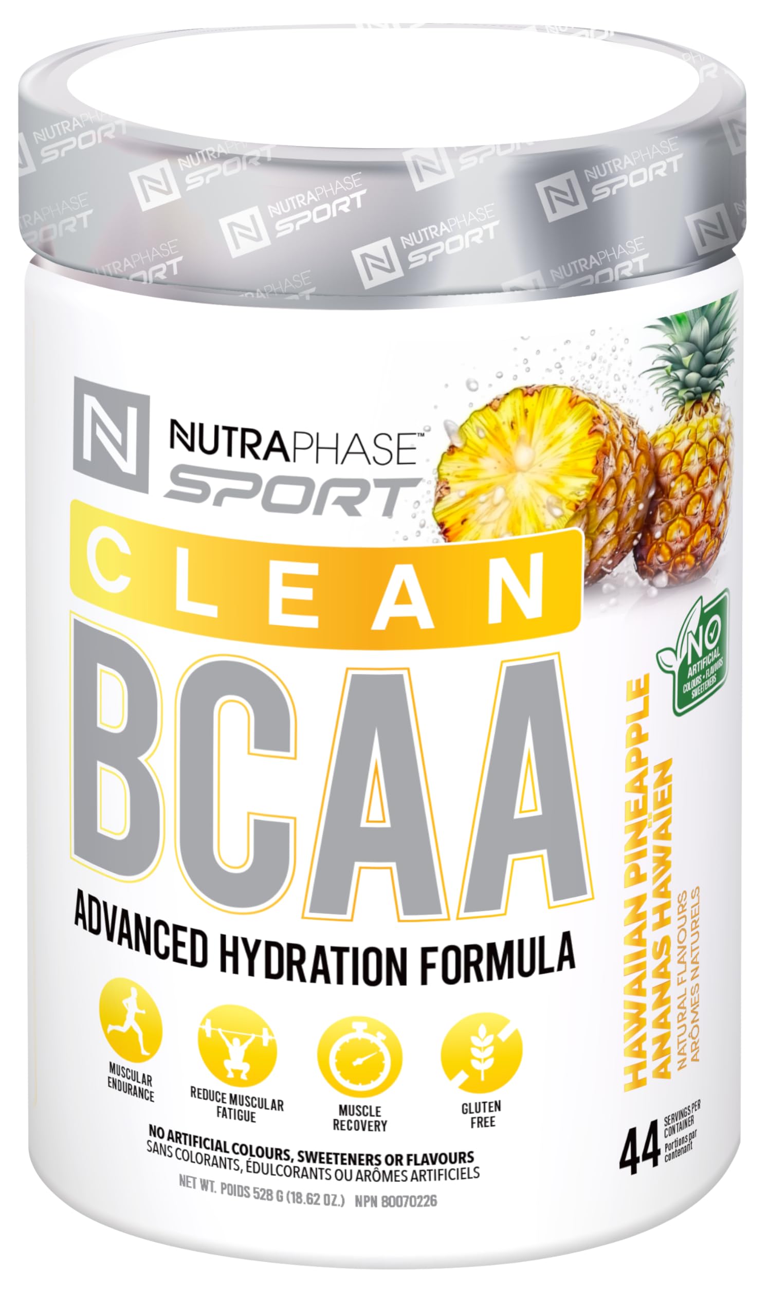 Nutraphase Clean BCAA, Vegan-Friendly, Gluten-Free, Pineapple, 44 servings, 528 grams : Amazon ...