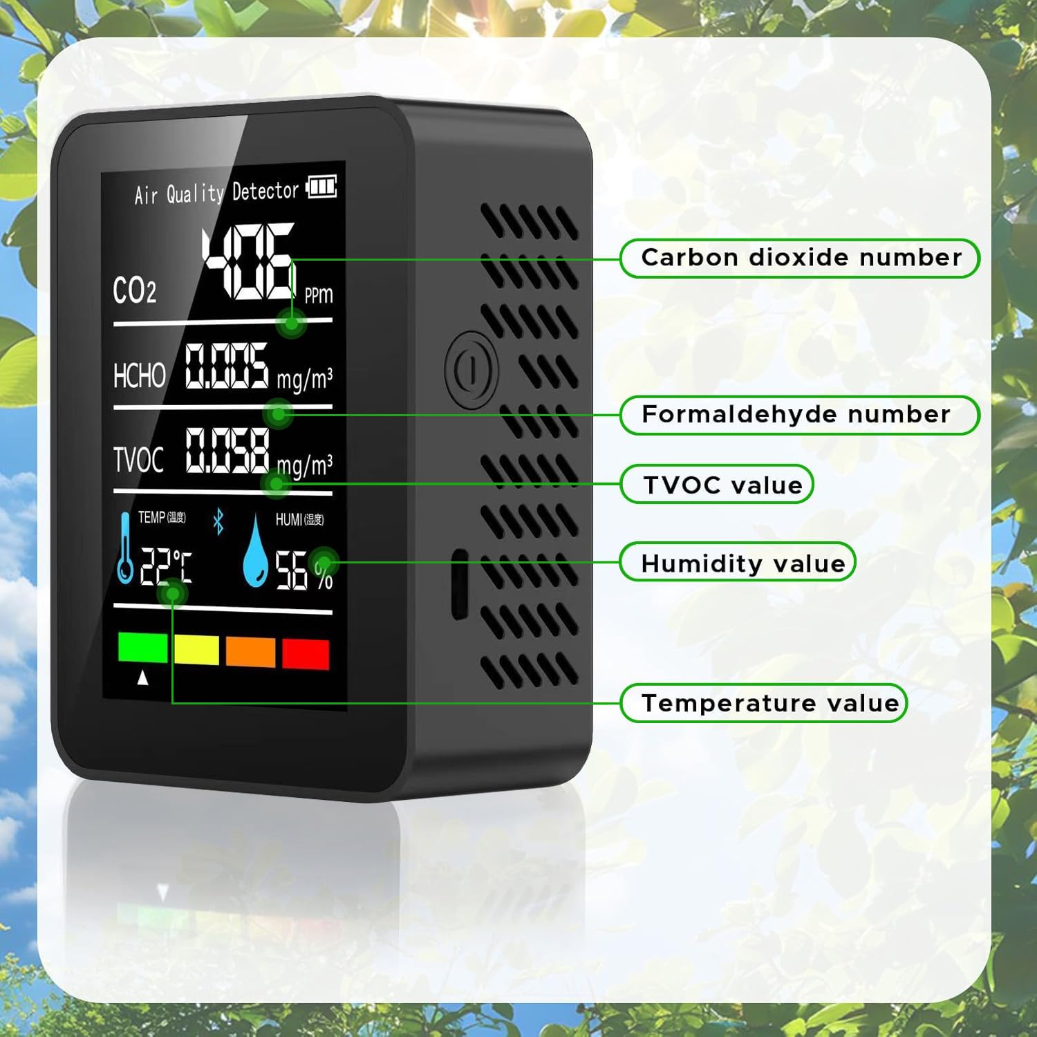 Air Quality Tester 3.5 Inch Smart Indoor LCD Display Tuya App WiFi ...