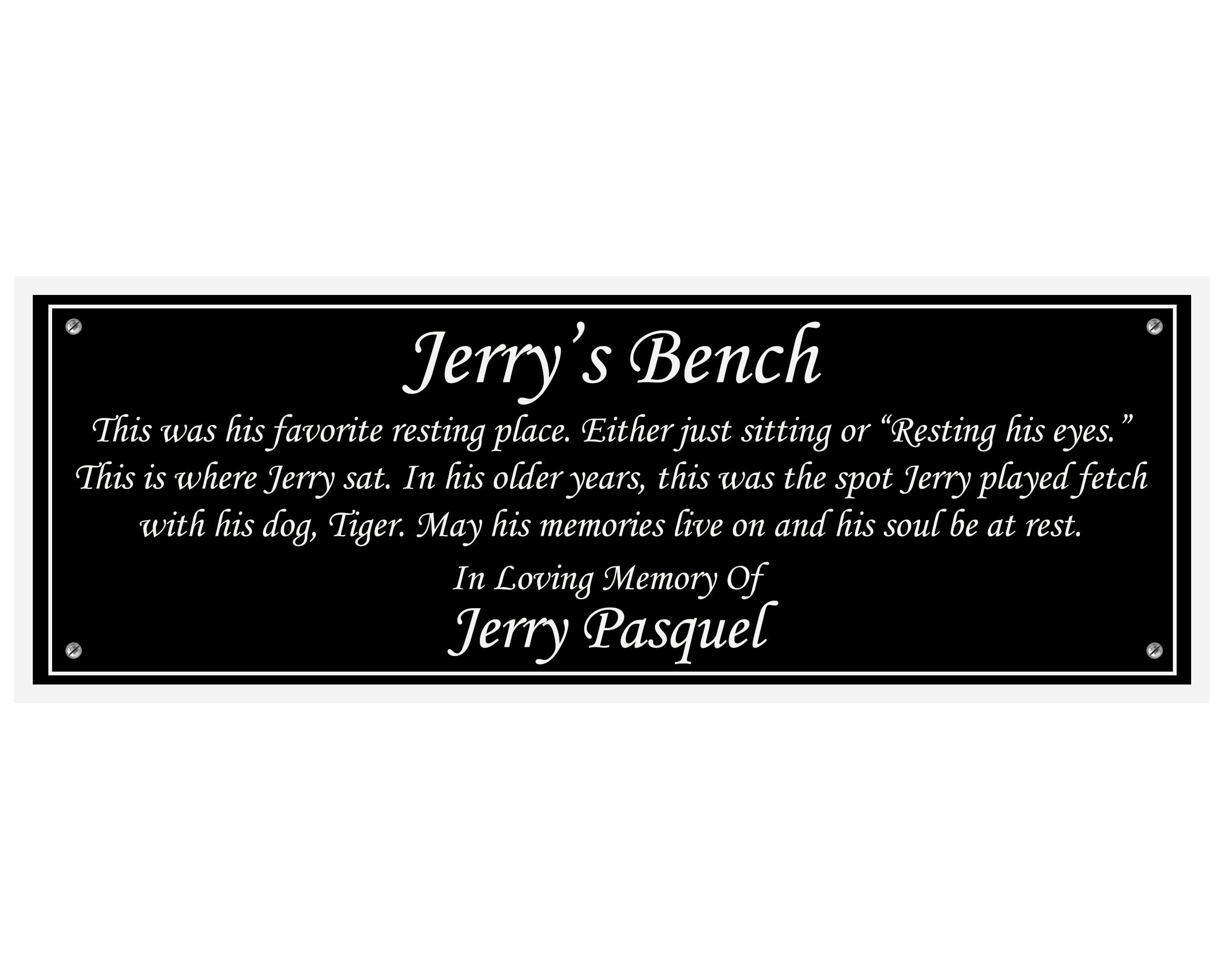 Amazon.com: Memorial Bench Plate, Personalized Plaque, Door Name Plate ...