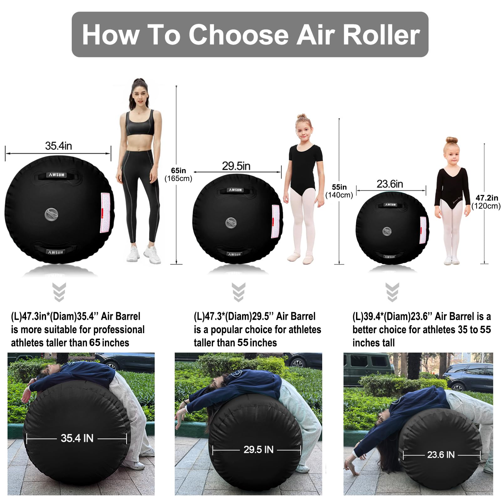 Snapklik.com : Air Roller Gymnastics Barrel Inflatable Tumbling Mat ...