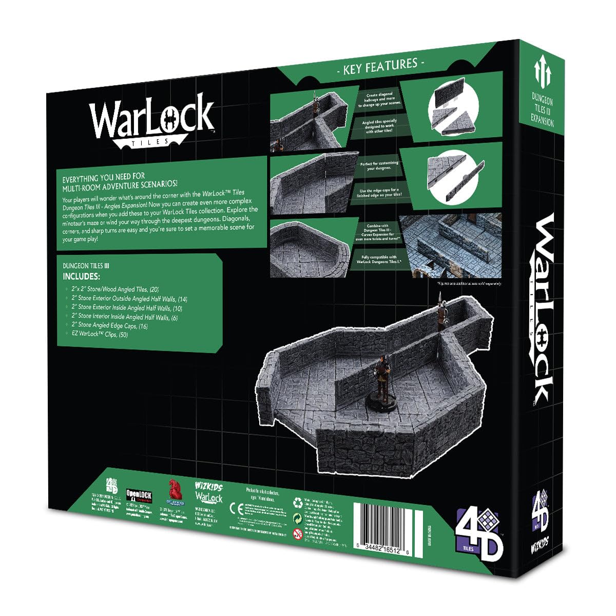 Snapklik.com : Warlock Tiles: Expansion Dungeon Tile III Angles