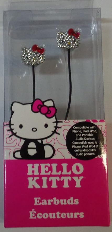 Amazon.com: Hello Kitty Bling Earbuds - Silver (HKBL1000) : Electronics
