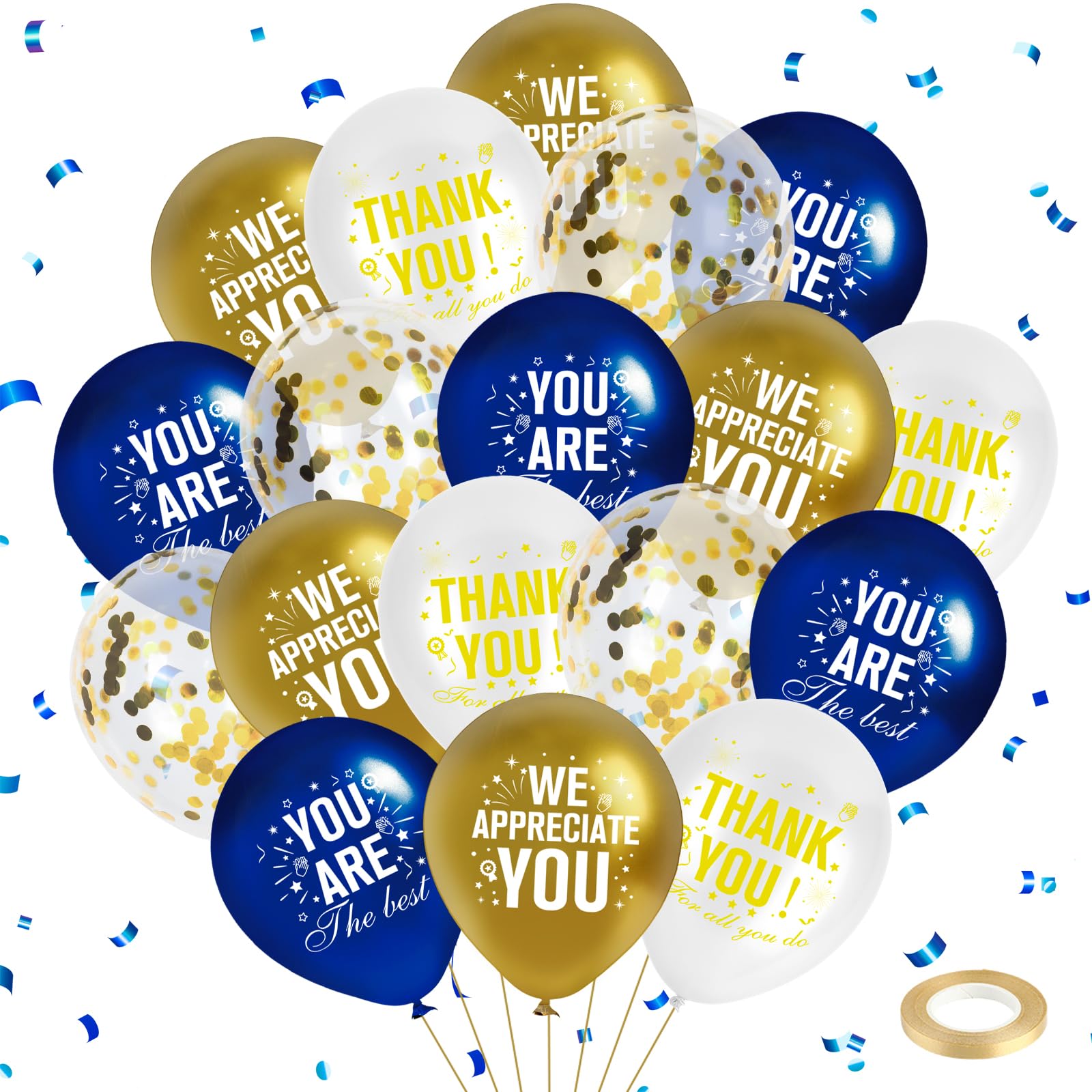 Amazon.com: Thank You Balloons We Appreciate You Decorations Blue and ...