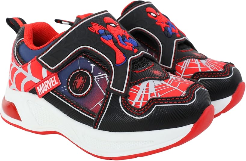 Amazon.com: Spiderman Boys Lightup Sneakers Shoes for Kids Sizes 5-13 ...