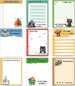 Amazon.com : Lovarywow Funny Sticky Notes Gifts - 9 Pack Funny Notepads ...