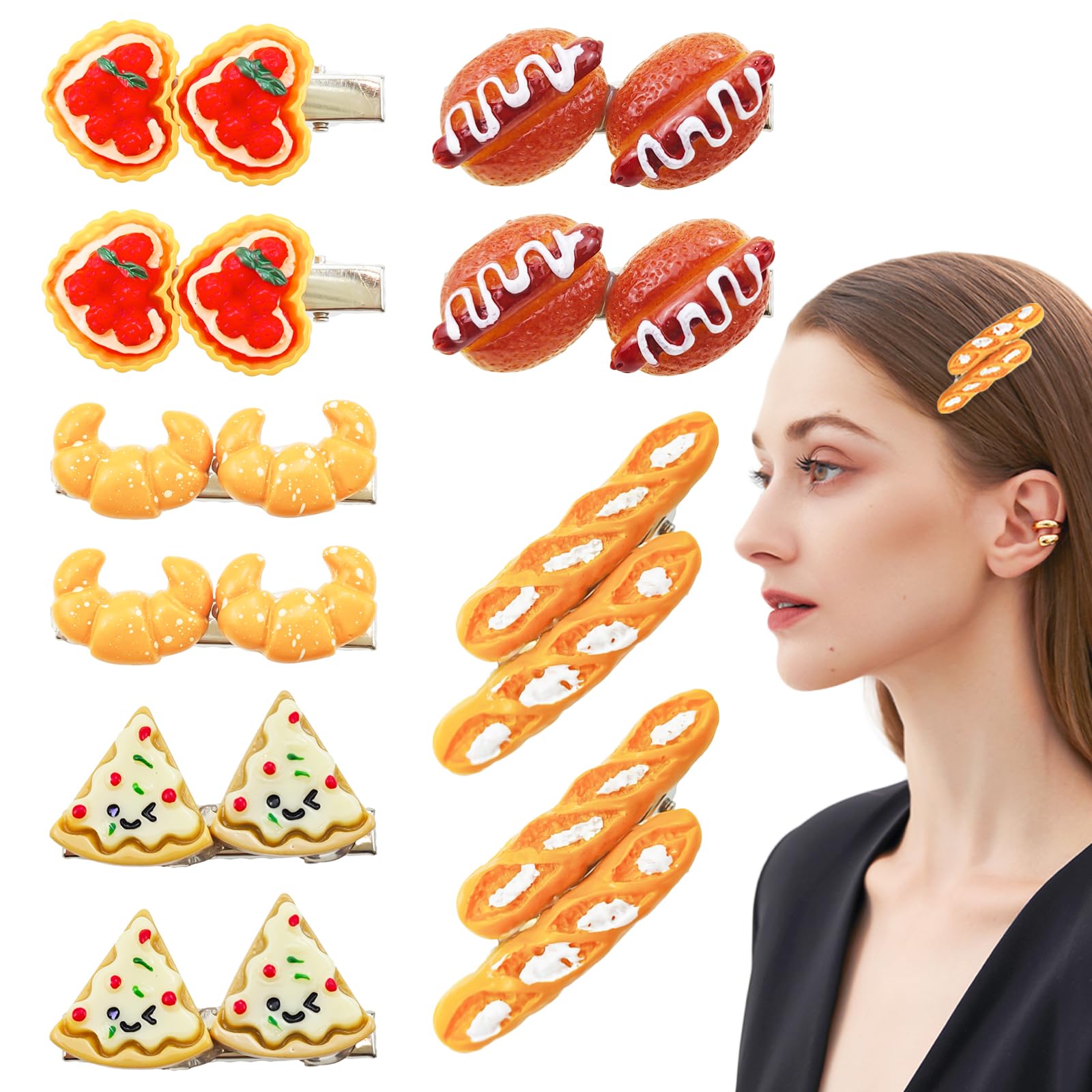 Amazon.com : 10 PACK Mini Food Hair Clips, Simulation Pattern Funny ...