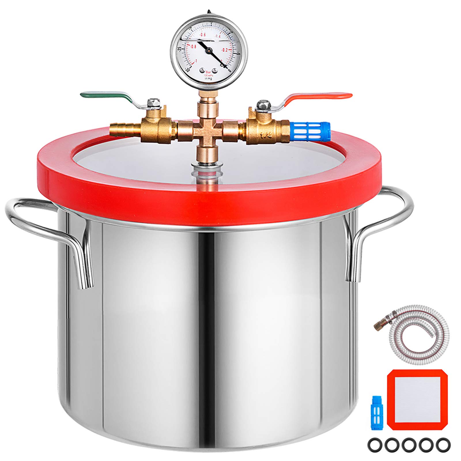 Bestauto 1.5 Gallon Vacuum Chamber Stainless Steel Vacuum Degassing ...
