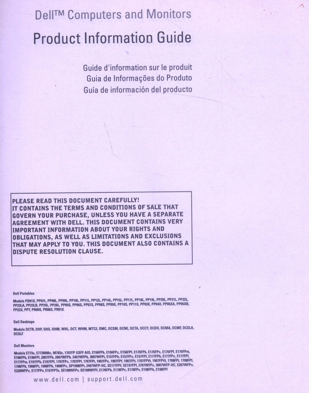 Dell Computers and Monitors Product Information Guide April 2007: Del ...