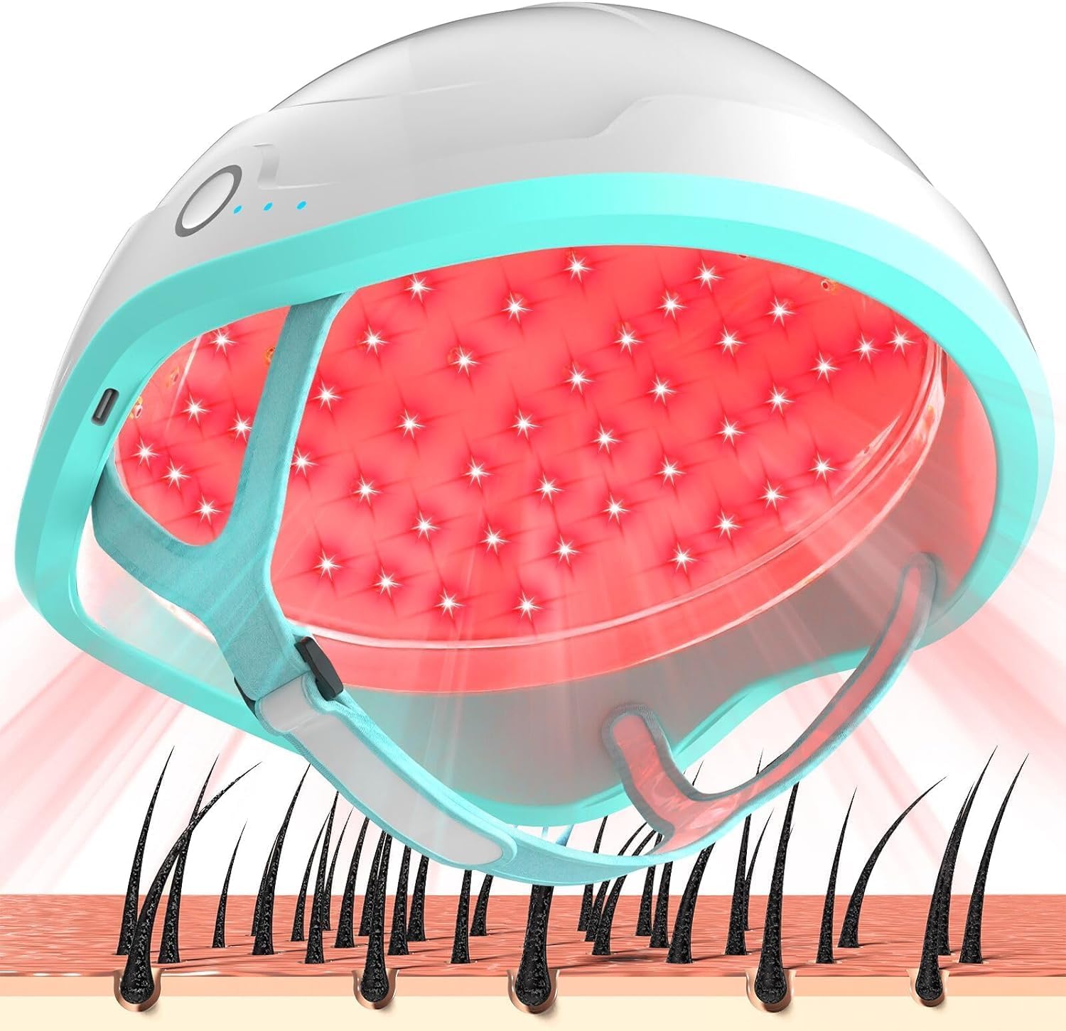 Amazon.co.jp: Laser Cap for Hair Growth, 650nm Red Light Helmet for ...