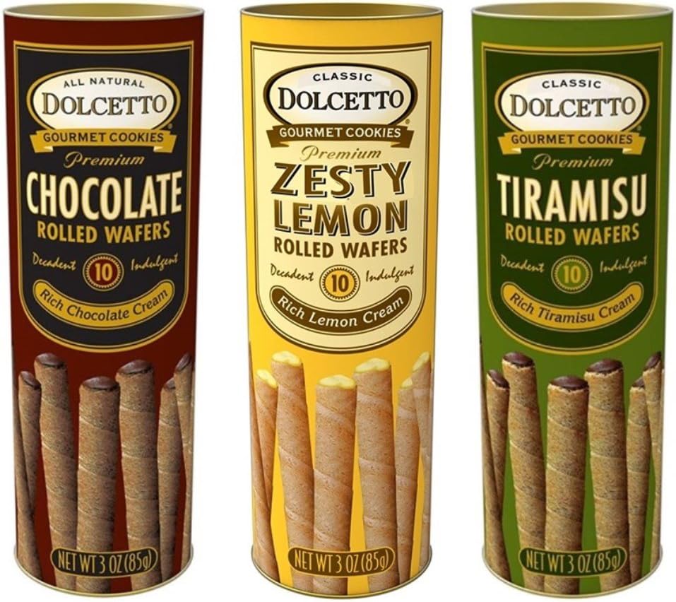 Amazon.com: Dolcetto Premium Cream Filled Rolled Wafers Gourmet ...