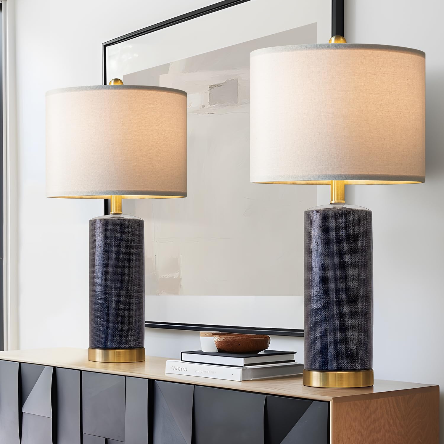 360 Lighting Gilson 24 1/2" High Modern Coastal Glam Table Lamps Set of ...
