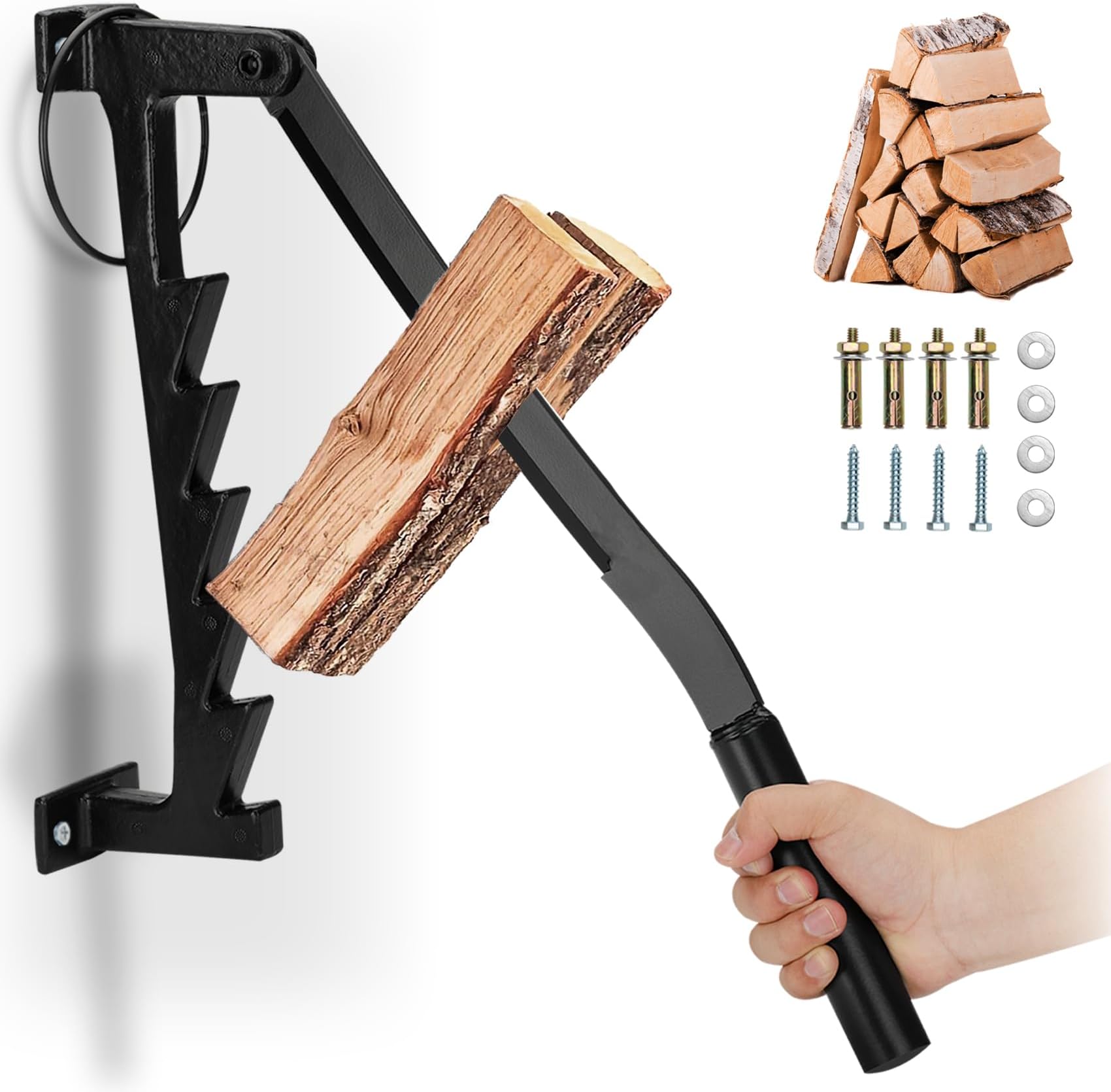 Amazon.com: Ownsig Wall Mounted Firewood Splitter, Metal Kindling ...