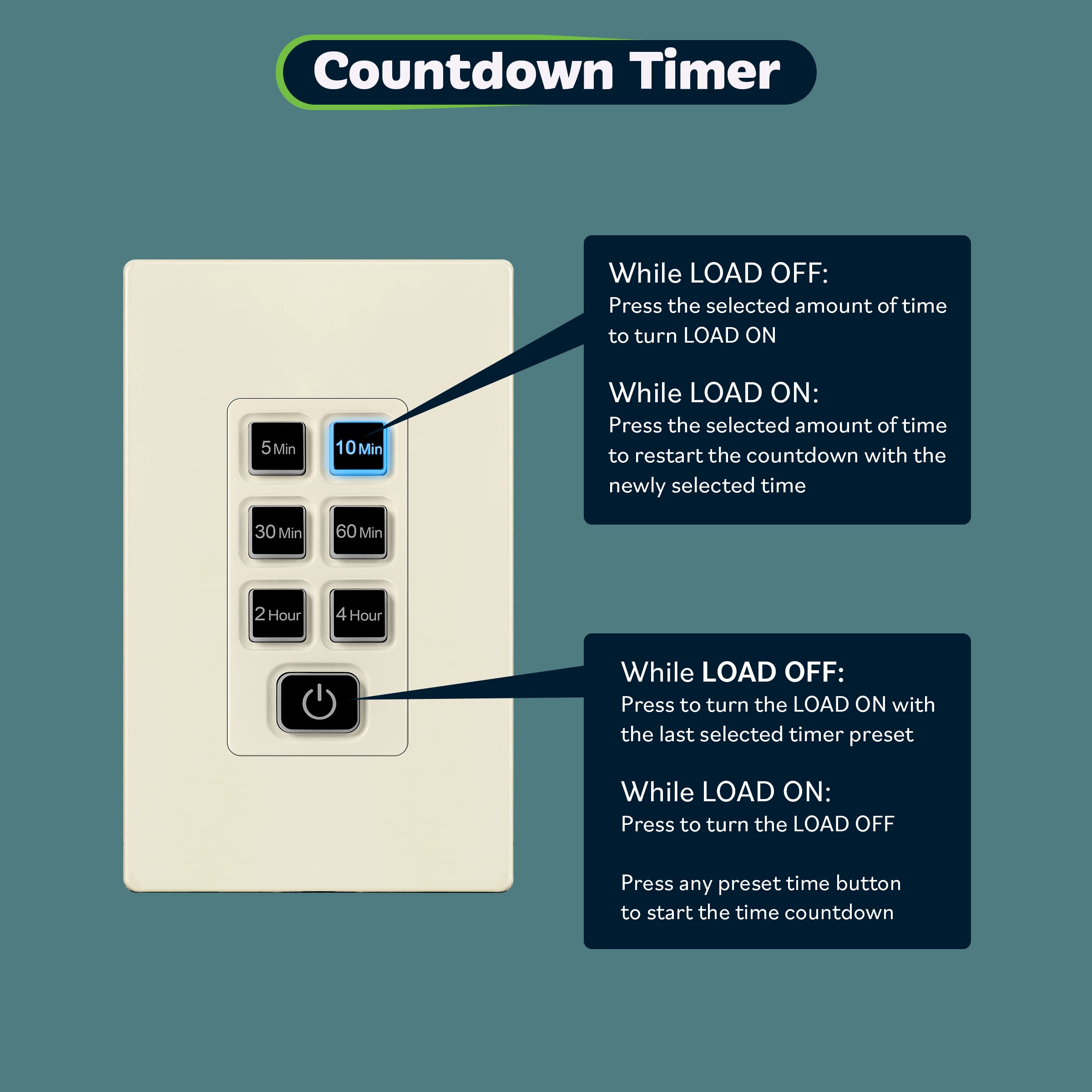 Snapklik.com : 4-Hour No Neutral Wire Countdown Timer Switch, 5-10-30 ...