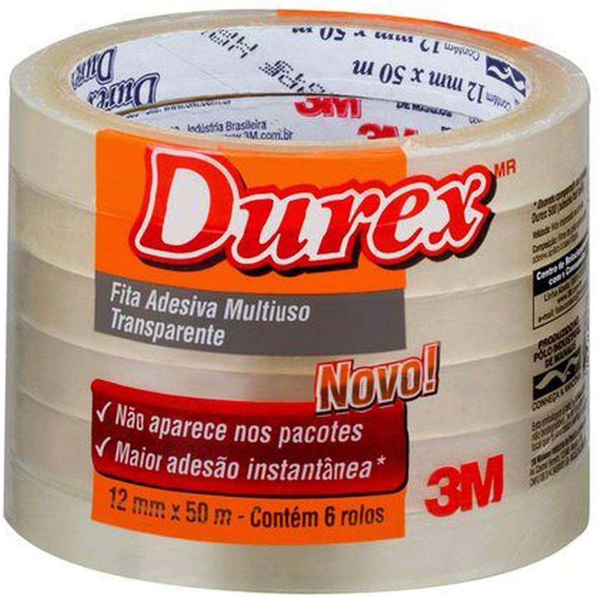 Fita Adesiva Transparente 48mmx45m Qualitape 1 Rolo Adelbras | Amazon ...