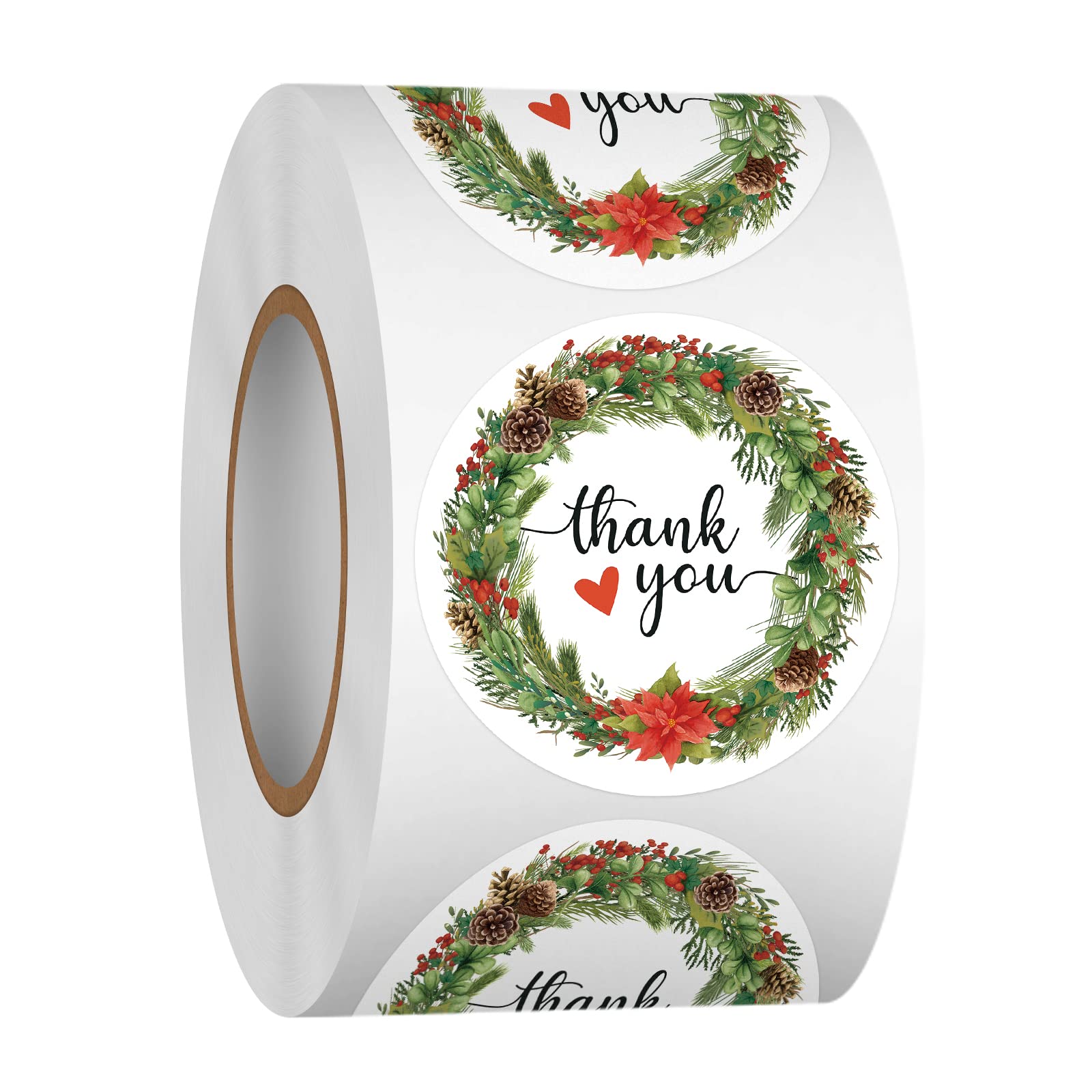 Amazon.com: Heyfibro 1.5" Christmas Thank You Sticker Roll, 500 Pcs ...