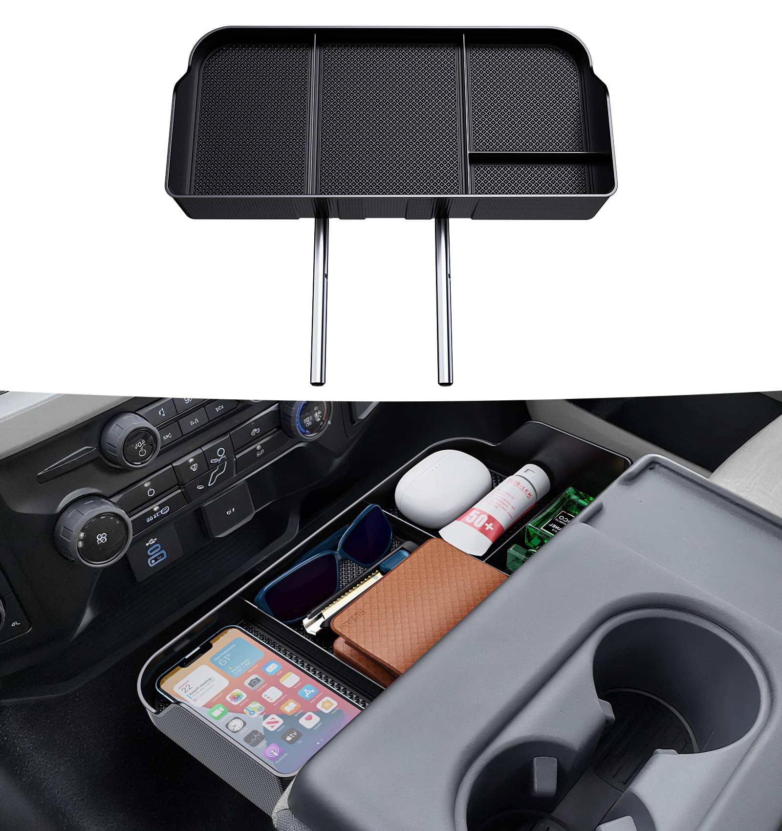 Snapklik.com : Center Console Organizer For 2011-2024 2025 Ford F150 ...