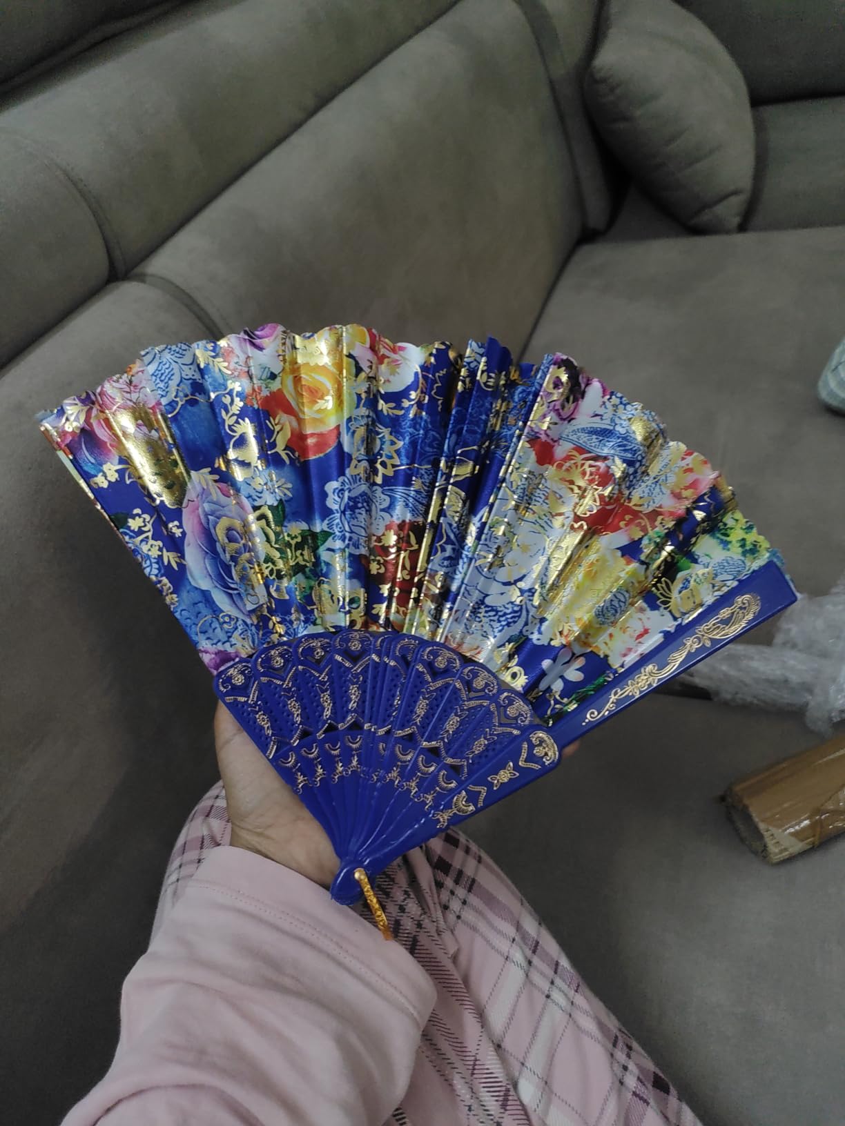 Buy Jtku Handicraft Hand Fan Silk Sakura Butterfly Printed Japanese ...