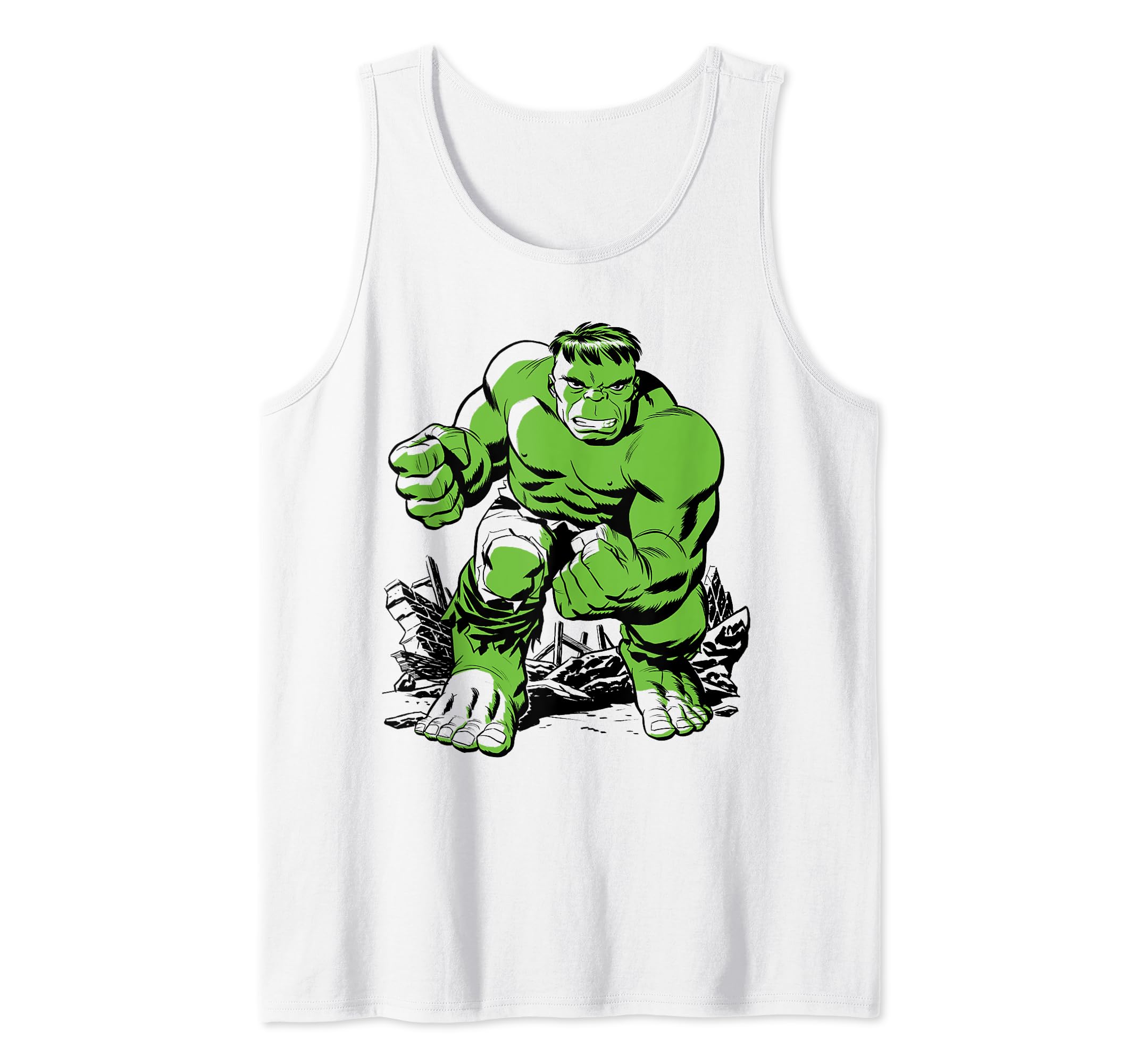 Amazon.com: Marvel The Incredible Hulk Retro Comic Art Tank Top ...