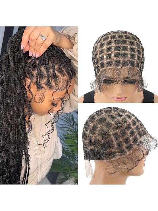 Amazon.com: ELIO HD Full Lace Crochet Braided Wig Caps With Natural ...