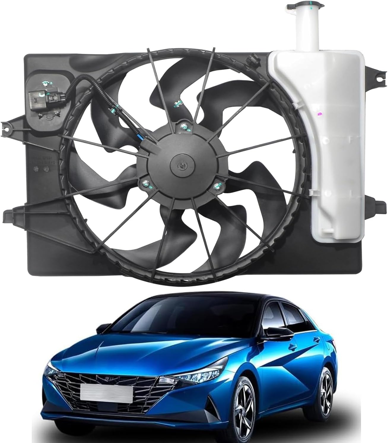 Amazon.com: Engine Radiator Cooling Fan Assembly for 2017-2018 Hyundai ...