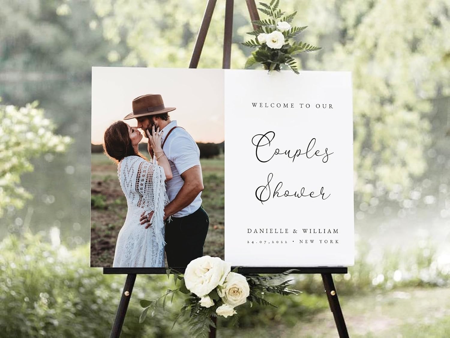 Amazon.com : Couples Shower Sign, Couples Shower Welcome Sign, Wedding ...