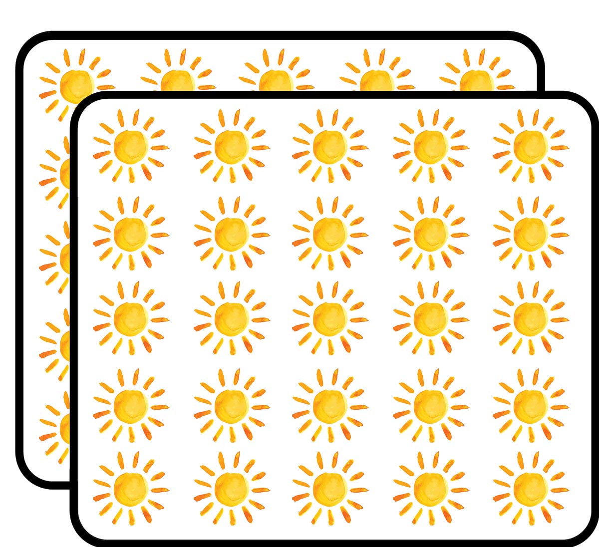 Amazon.com: Brushed Watercolor Painted Sun 50 Pack 1" Stickers for ...