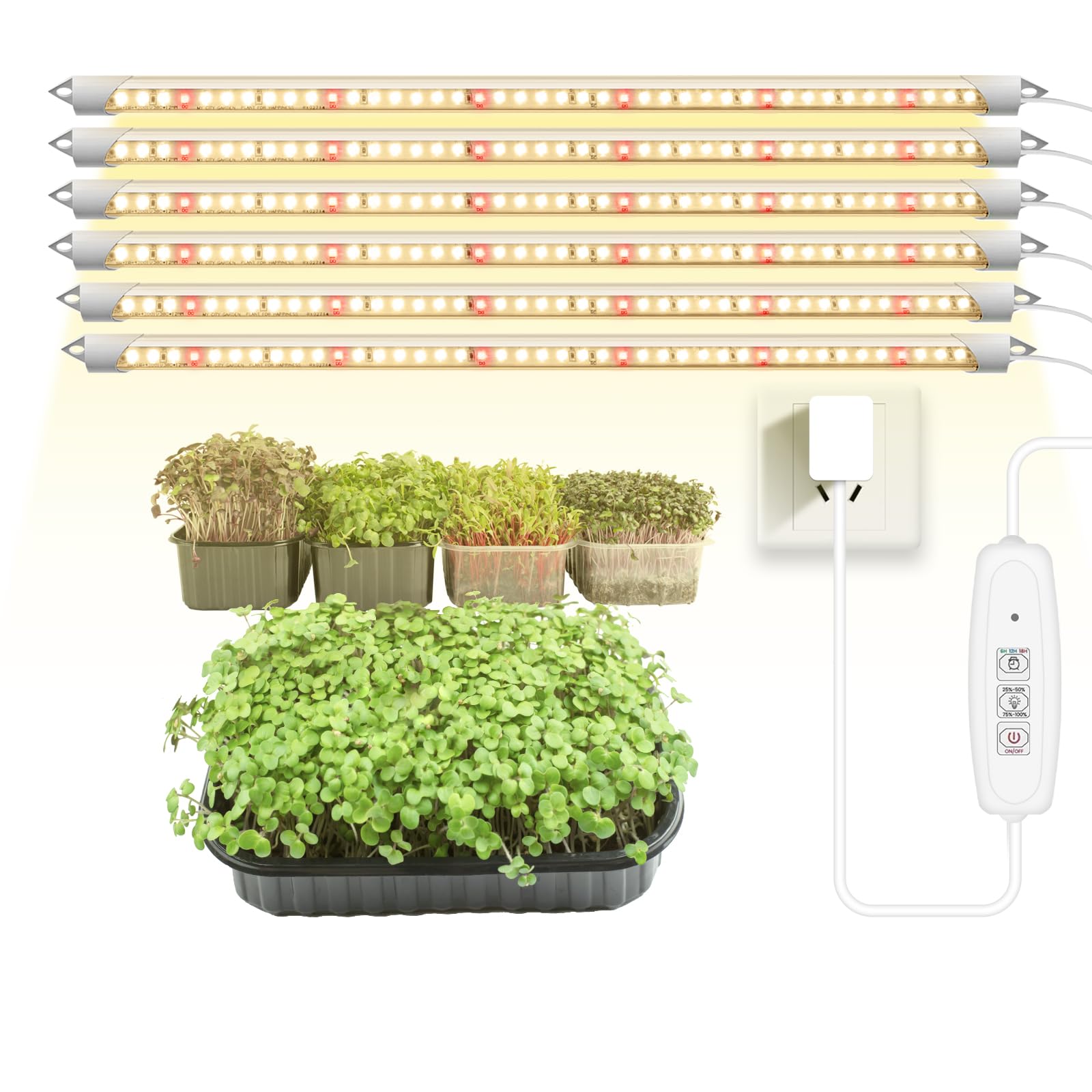 Amazon.com: Microgreens Growing Light, 5200Lumens, 16'' T5 LED Grow ...