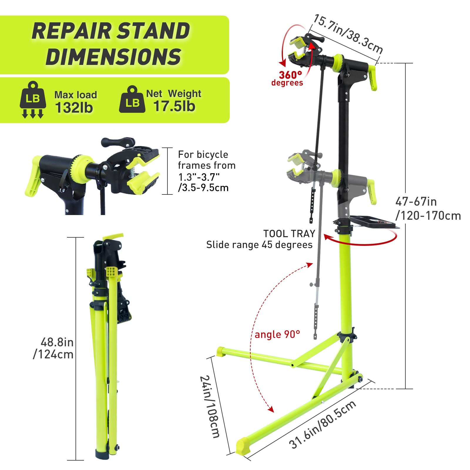 Snapklik.com : BALINGE Foldable Bike Repair Stand - Portable Bicycle ...